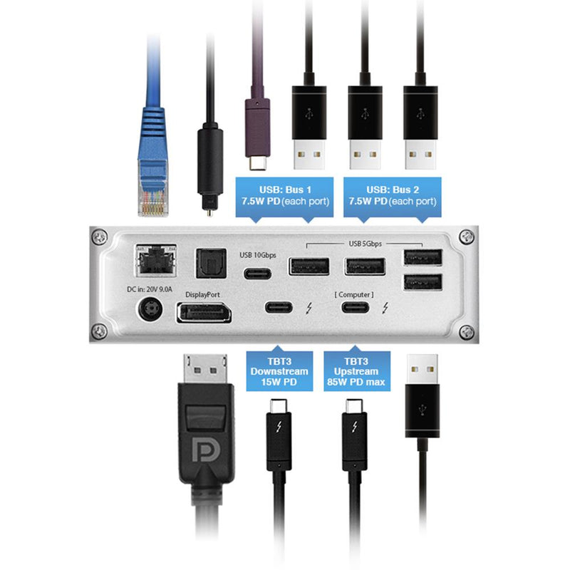 CalDigit - TS3 Plus with 0.7 m cable - Space Grey